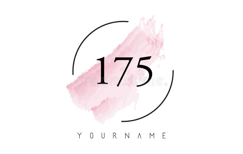 Number 175 Watercolor Stroke Logo Design with Circular Brush Pattern ...