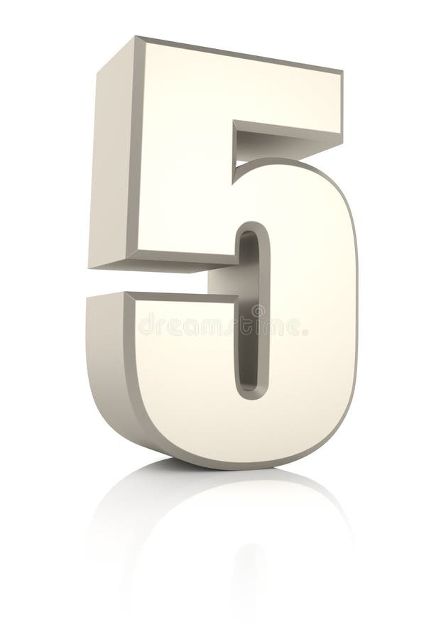 Number 5 on White Background Stock Illustration - Illustration of ...