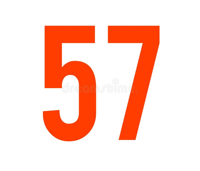 57 Number White Design Background Stock Illustration - Illustration of ...