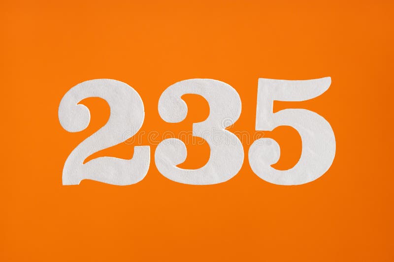 Number 234 White Figures on Orange Background Stock Image - Image of ...