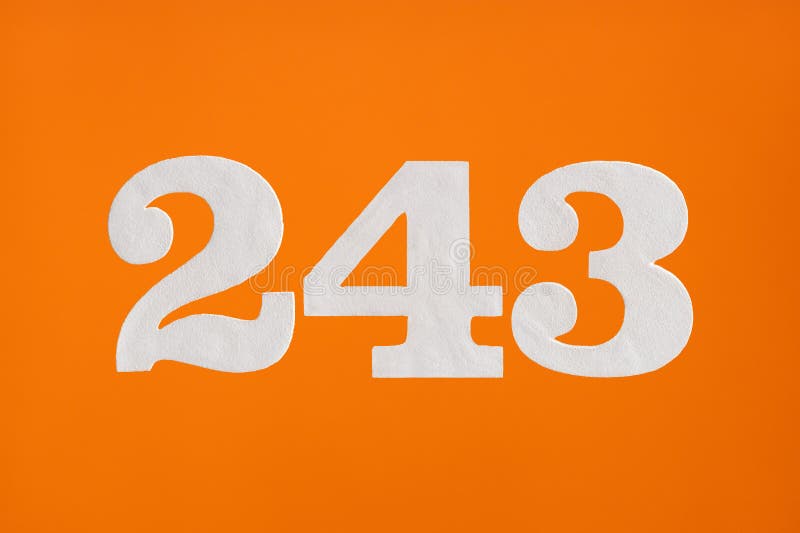 Number 243 White Digits Orange Background Stock Photos - Free & Royalty ...
