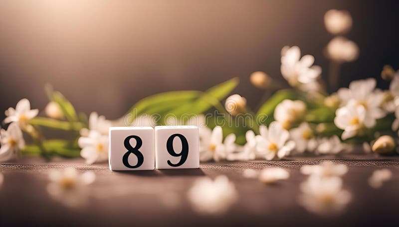 Number 89 with White Flowers Stock Illustration - Illustration of ...