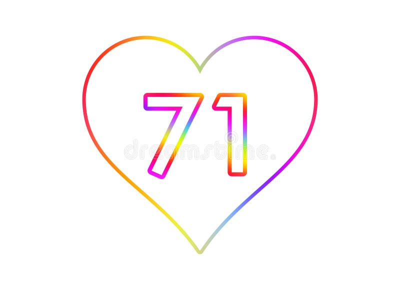 Number 71 into a White Heart Stock Illustration - Illustration of ...