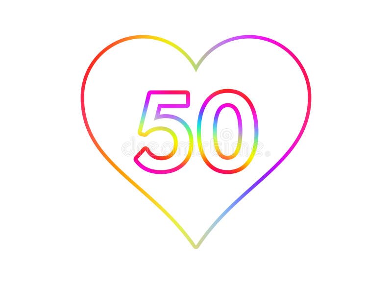 Number 50 into a White Heart Stock Illustration - Illustration of heart ...