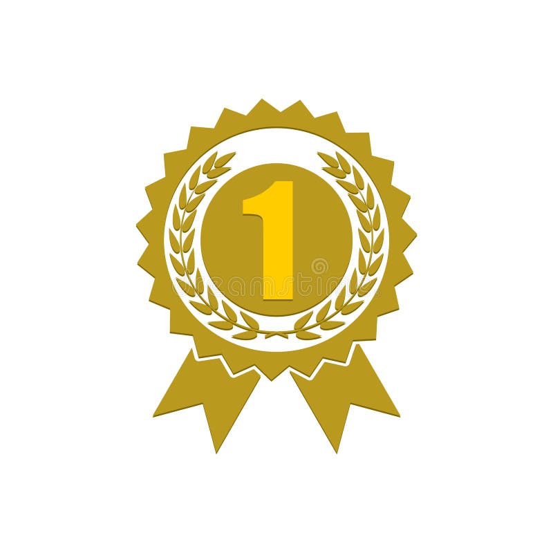 Number 1 Winner Ribbon Award Badge, Gold Medal Stock Illustration ... Number 1 Winner Ribbon Award Badge, Gold Medal Stock Illustration ...