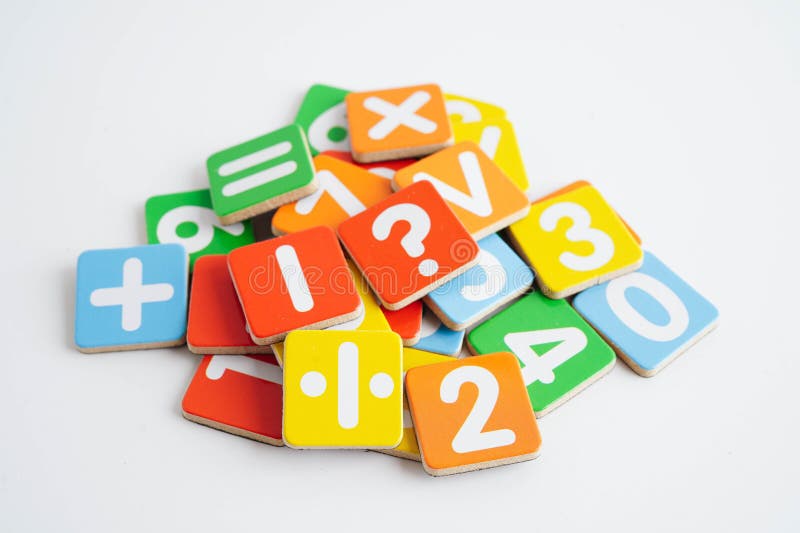 Number Wood Block Cubes for Learning Mathematic, Education Math Stock ...