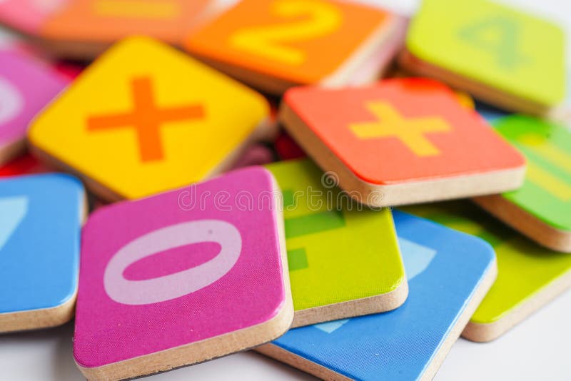 Number Wood Block Cubes for Learning Mathematic, Education Math Concept ...