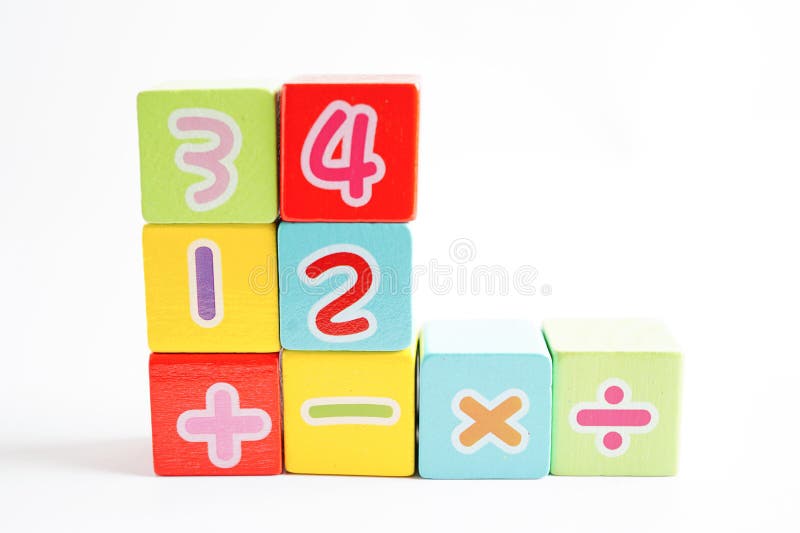 Number Wood Block Cubes for Learning Mathematic, Education Math Concept ...