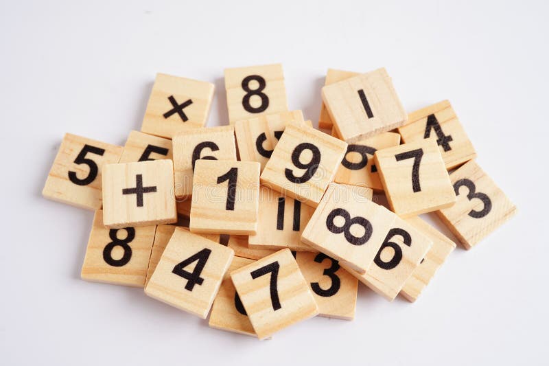 Number Wood Block Cubes for Learning Mathematic, Education Math Concept ...