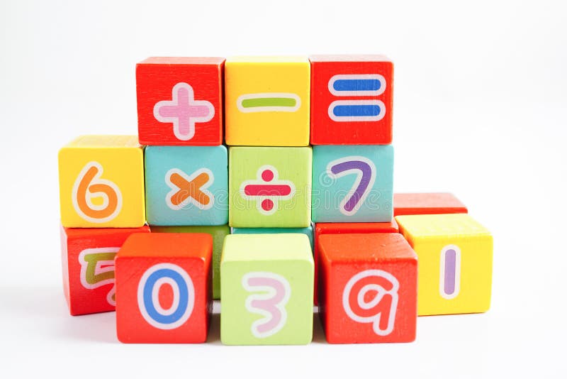 Number Wood Block Cubes for Learning Mathematic, Education Math Concept ...