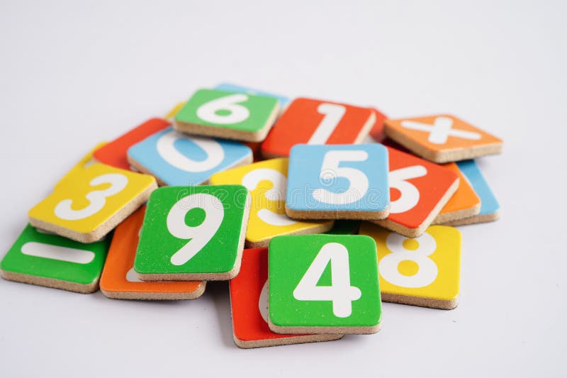 Number Wood Block Cubes for Learning Mathematic, Education Math Concept ...
