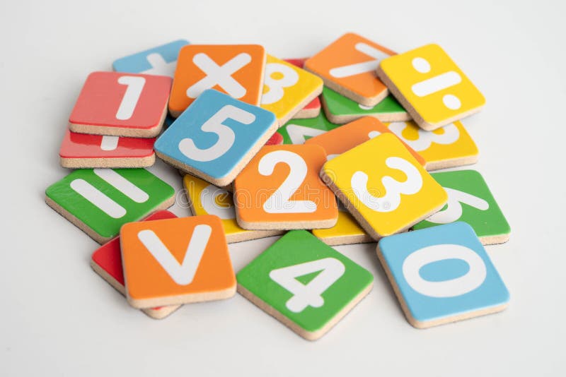 Number Wood Block Cubes for Learning Mathematic, Education Math Concept ...