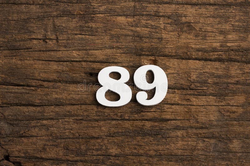 Number 89 in Wood, Isolated on Rustic Background Stock Photo - Image of ...
