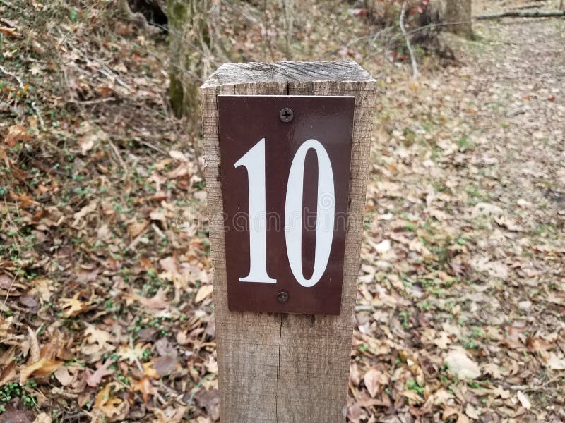 The Number 2 on Wood Post in the Forest or Woods Stock Image - Image of ...