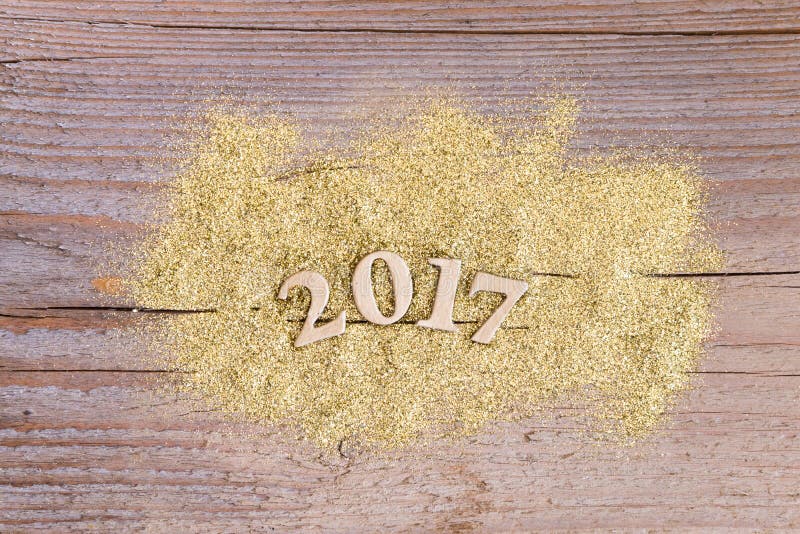 Number 2017 Wooden Background Golden Glitter Stock Photos - Free ...