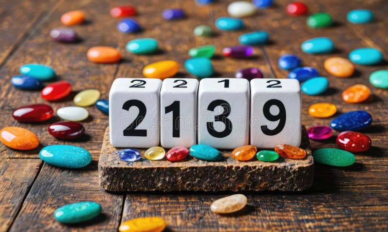 A Number is Written on a Block of Candy with the Numbers 2, 1, 9, and 3 ...