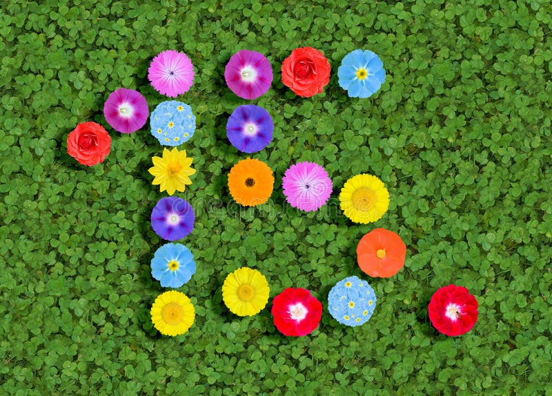 Number Written with Colorful Flowers Stock Illustration - Illustration ...