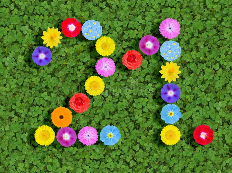 Number Written with Colorful Flowers Stock Illustration - Illustration ...