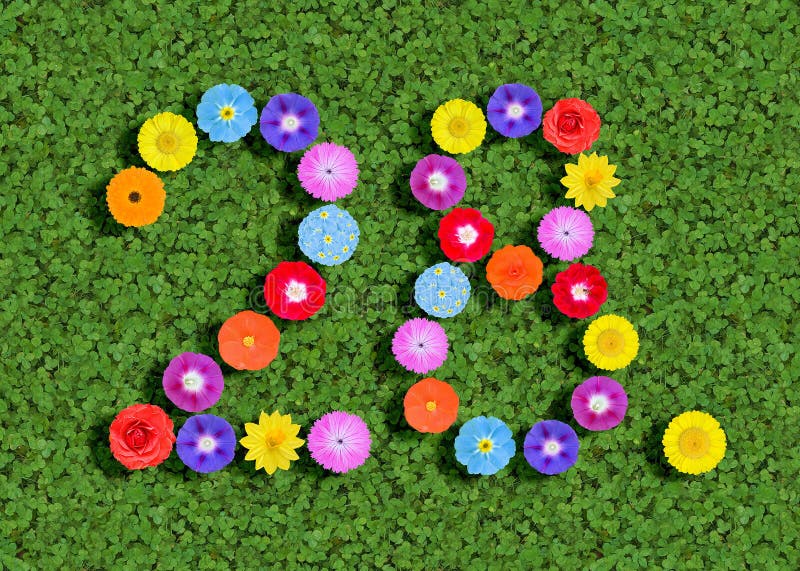 Number Written with Colorful Flowers Stock Illustration - Illustration ...