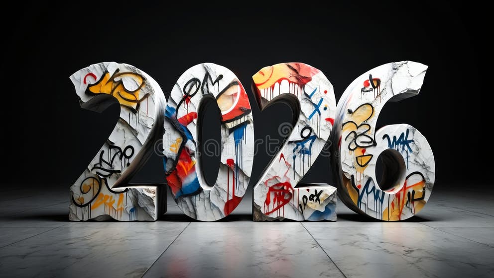 The Number 2026 is Written in Graffiti Stock Image - Image of beautiful ...