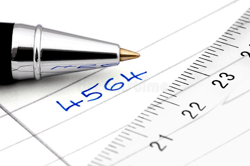 Number written on paper. stock photo. Image of computing - 35018854