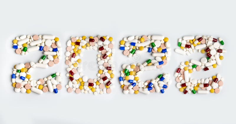 2022 Number Written with Pills Stock Photo - Image of medication ...