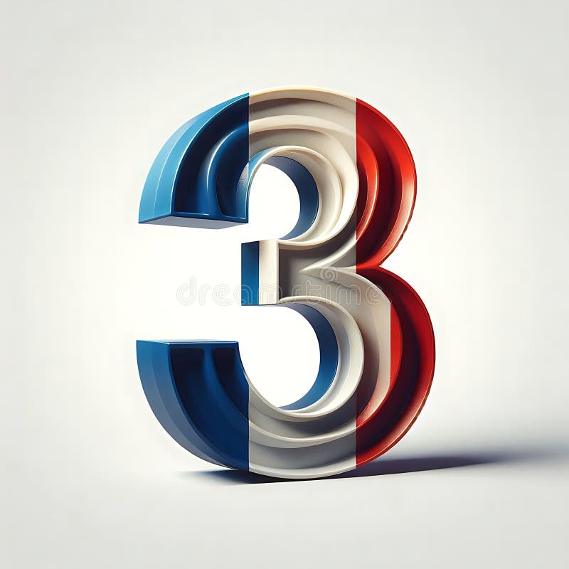 The Number 3 is Written in a Unique and Artistic Way, with the Letters ...