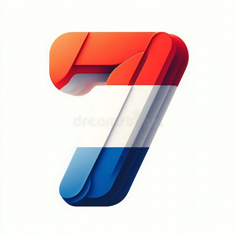 The Number 7 is Written in a Unique and Creative Way, Using a ...