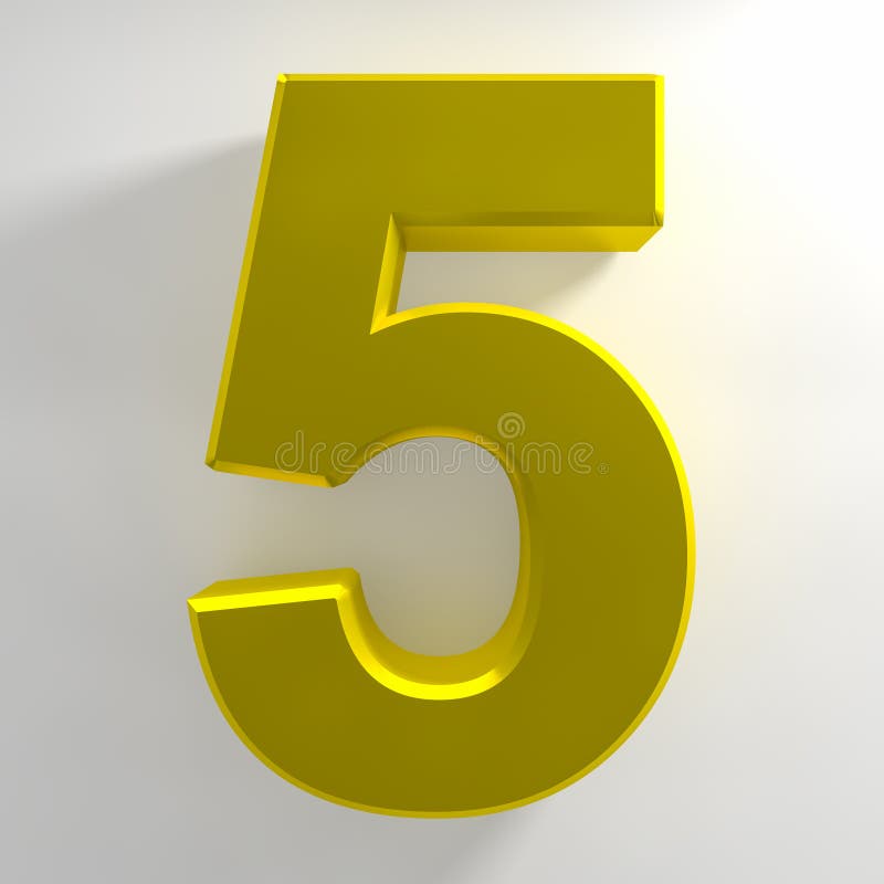 3d Yellow Number 6 Isolated on White Background 3d Rendering Stock ...