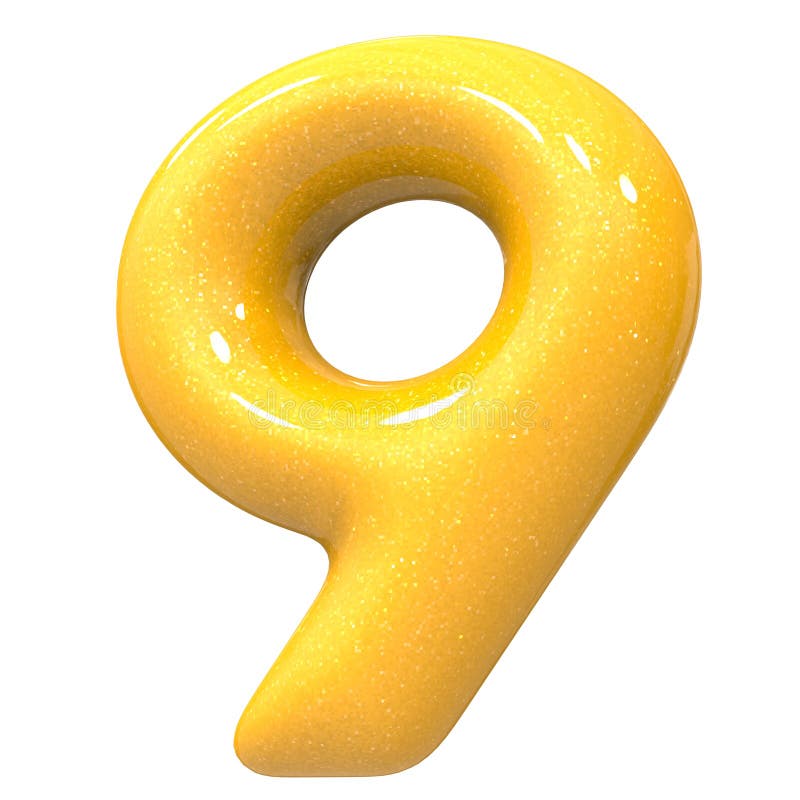 Number 0 3D Yellow Isolated on White with Shadow - Orthogonal Pr Stock ...