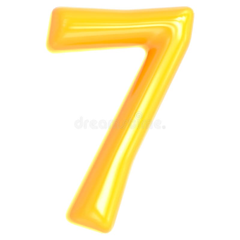 6 Number Yellow 3D with White Background Stock Illustration ...