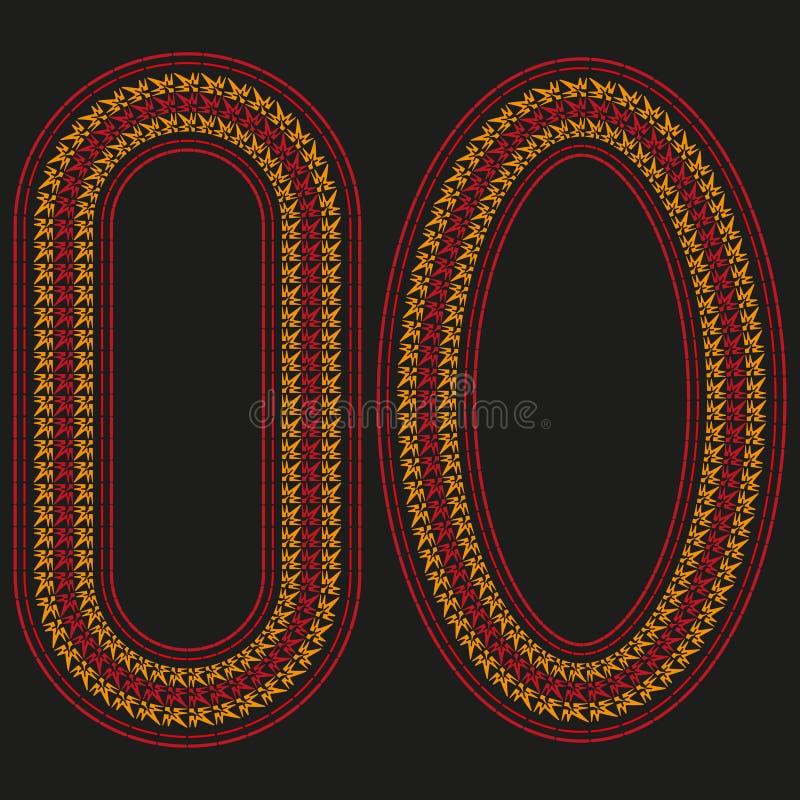 Number Zero. Abstract Vector Shape. Decorative Black Pattern. Optical ...