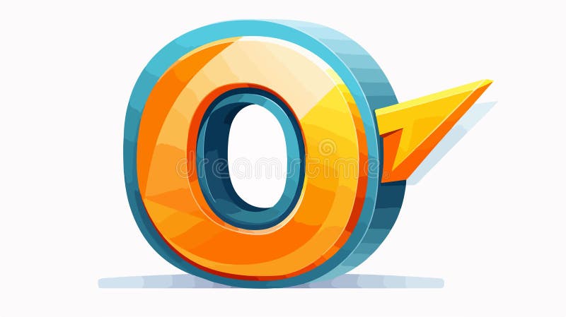 Number Zero and Arrow Sign Vector Logo Design Stock Vector ...