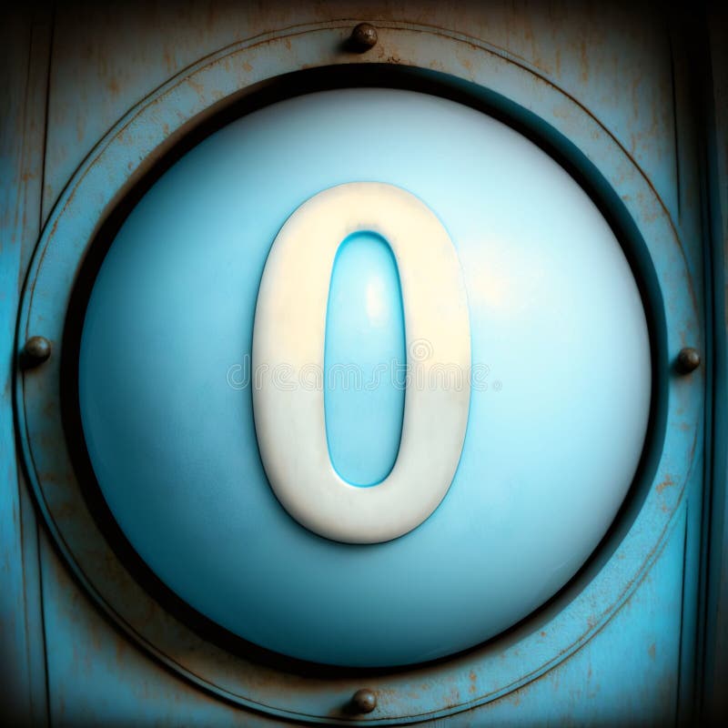 Number Zero on a Blue Background, 3d Render, Square Image Stock ...