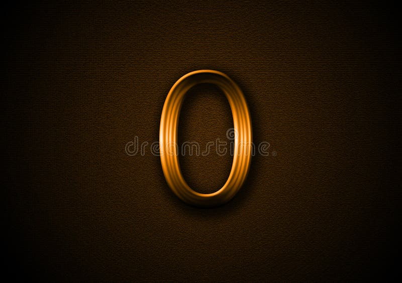 The Number Zero in Brown Textured Background Stock Illustration ...