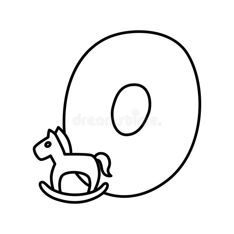 Number Zero Cartoon Vector Coloring Page Stock Vector - Illustration of ...