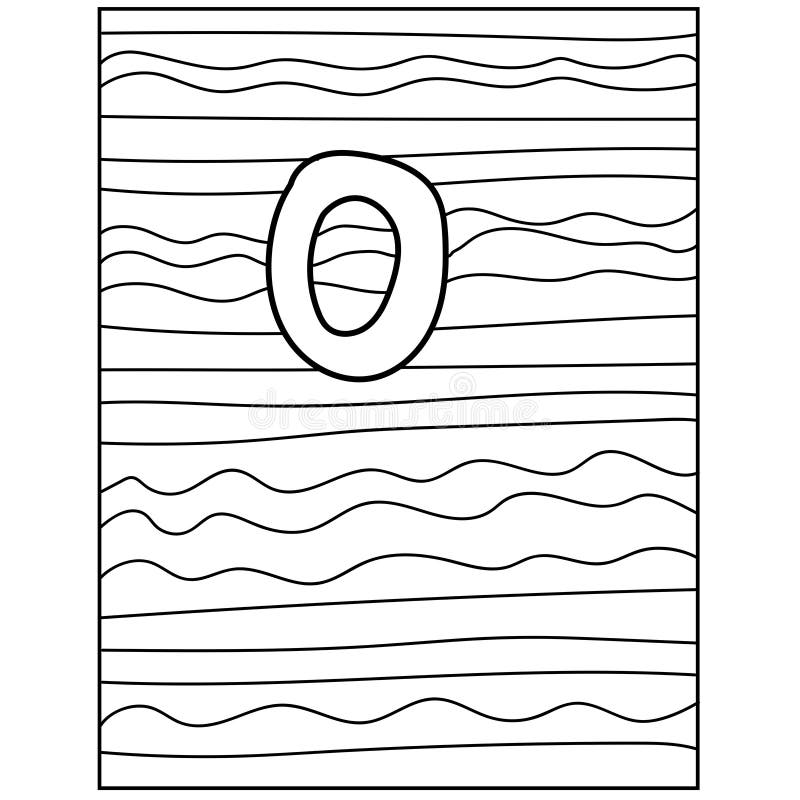Number Zero Coloring Page, Learning Numbers for Kids, Striped Patterns ...