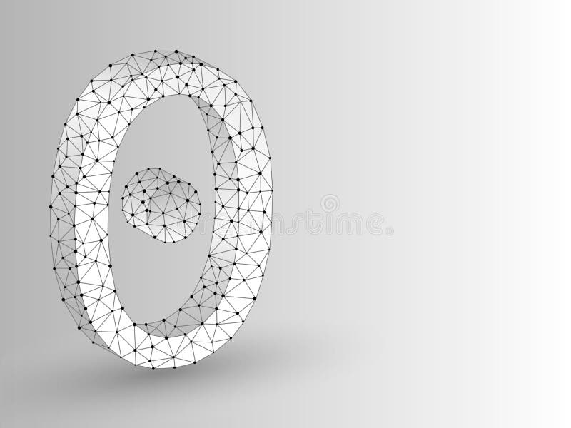Number Zero 3D Low Poly Abstract Illustration.Origami Vector Digit 0 ...