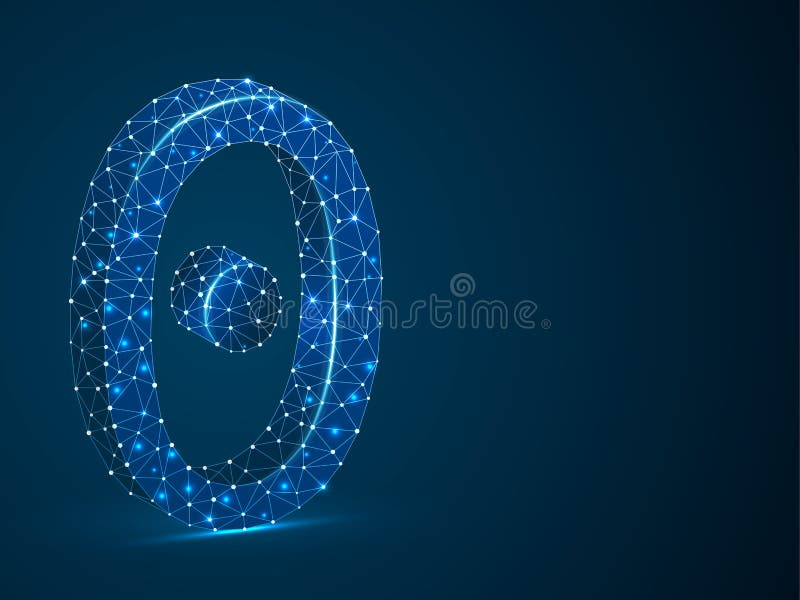 Number Zero 3D Low Poly Abstract Illustration . Vector Digit 0 ...