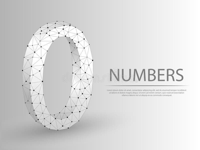 Number Zero 3D Low Poly Abstract Illustration.Origami Vector Digit 0 ...