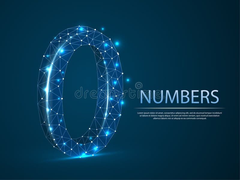 Number Zero 2D Low Poly Abstract Illustration Consisting of Points ...