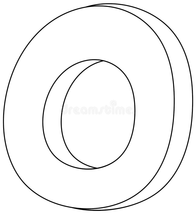 Number Zero Doodle Outline for Colouring Stock Vector - Illustration of ...