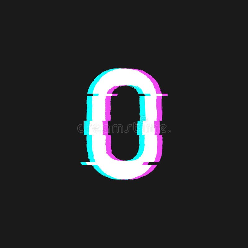 Number 0 or Zero with Glitch Effect Style for Countdown, Poster, Flyer ...