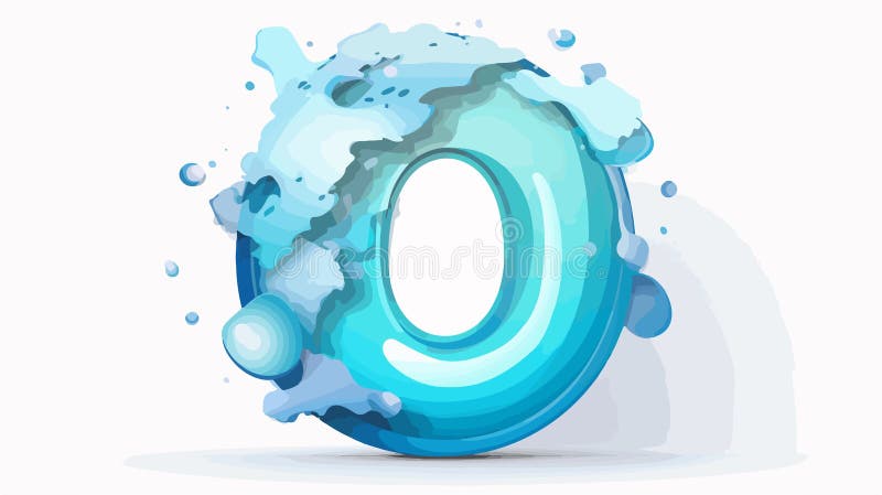 Number Zero in Globe Vector Symbol Cartoon Design Stock Illustration ...