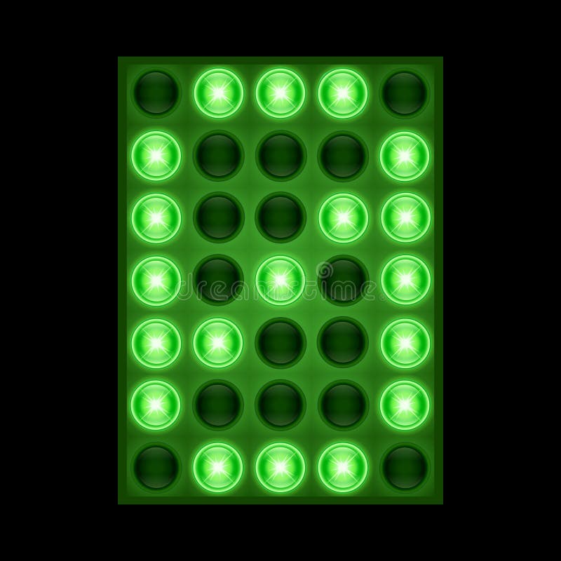 Number Zero 0 on Green LED Display. Stock Vector - Illustration of ...