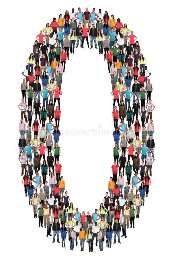 Number Zero 0 Group of People Stock Photo - Image of creativity ...