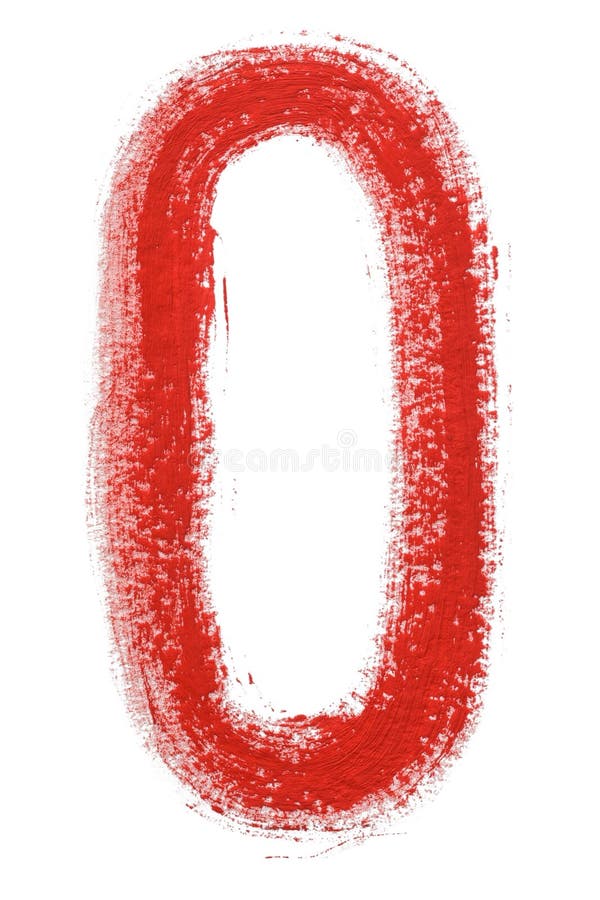 Number Two. Hand Painted Isolated on White Background Stock ...