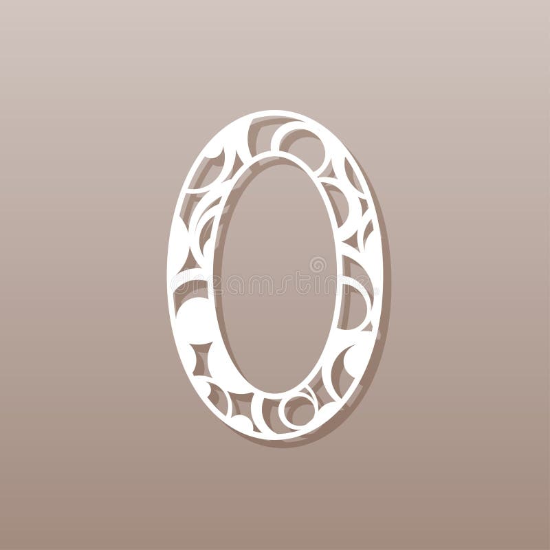 Number Zero for Laser Cutting.a Round Pattern. Vector Illustration ...