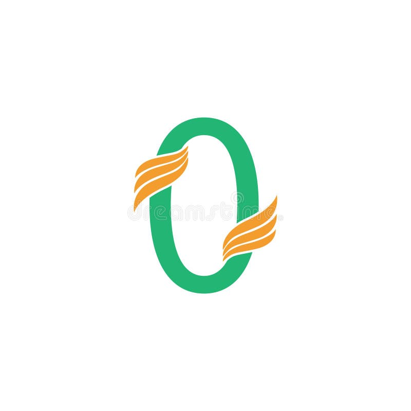 Number Zero Logo with Wing Icon Design Concept Stock Vector ...