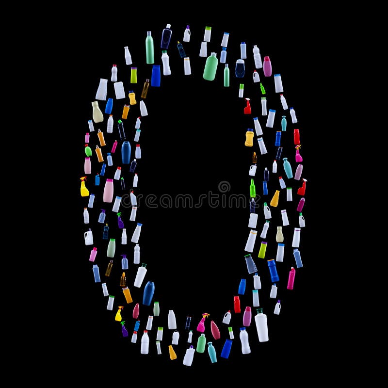 Number Zero Made of Plastic Waste Bottles Stock Image - Image of ...